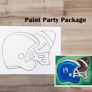 Football and Helmet Paint Party PACKAGE, W/ VIDEO TUTORIAL, Sip and ...