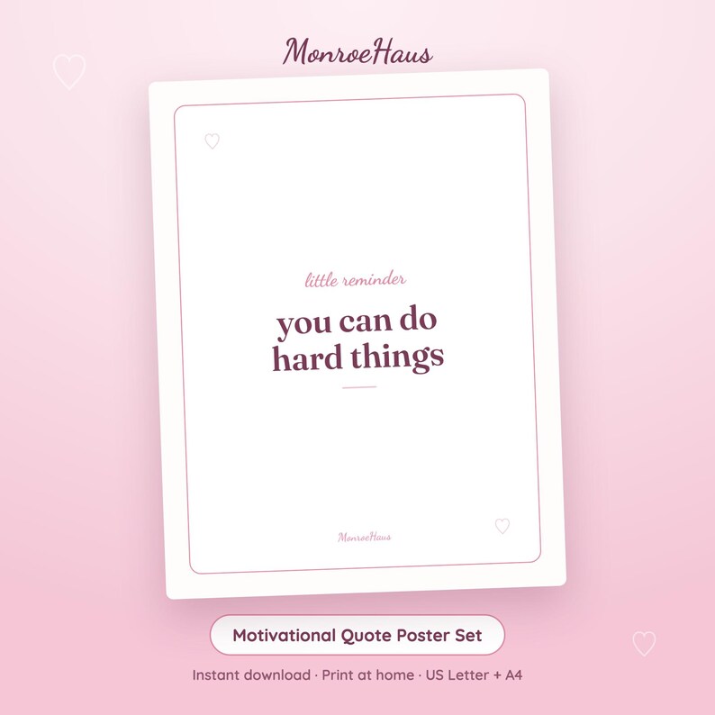 Pastel Motivational Quote Poster Set, Study Art (instant Download) - Etsy