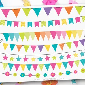 Bunting Clipart Rainbow Colors, Spring, Pennant, Garland, Birthday ...
