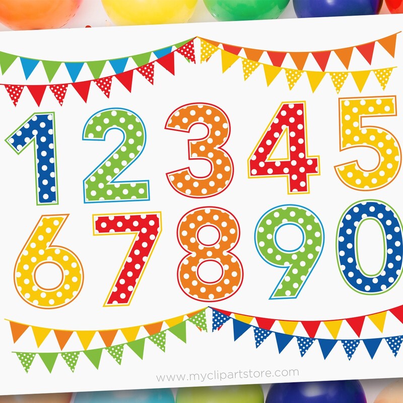 Polkadot Png Numbers - Etsy