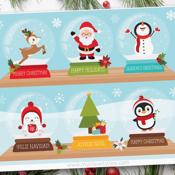 Snow Globes Clipart - Etsy