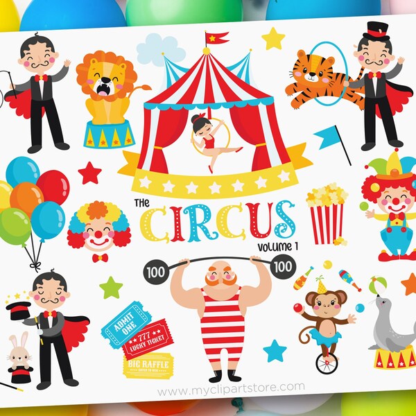 Blue Circus Clipart - Etsy