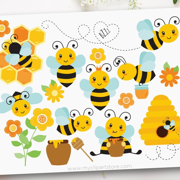 Bee Clipart Teacher - Etsy