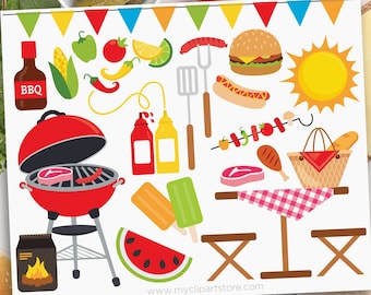 BBQ Picnic - Clipart Images - Digital Download - Etsy UK