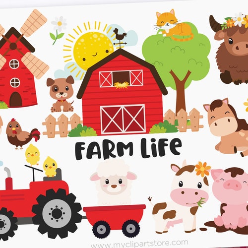 Farm Clipart. Bundle Digital / Instant Download. Barn - Etsy