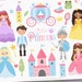 Cute Princess Clipart, Little Prince, Princess Svg, Castle Svg, Fairy ...