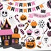 Pink Halloween Clipart, Haunted House, Halloween Candy, Cute Ghost ...