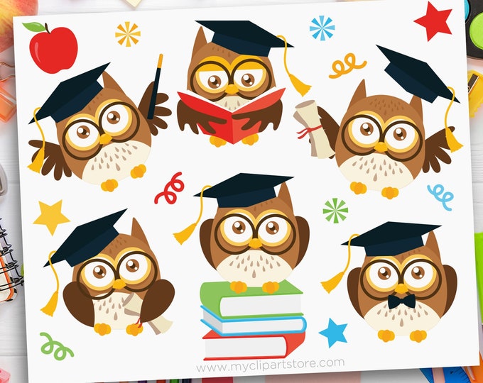 Graduation Clipart, Grad Owls, Graduation Hat, Owl Svg, Teachers ...