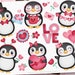 Valentine Animals Clipart, Cute Penguins, Valentine's Day Stickers ...