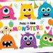 Peek-a-boo Monster Clipart Cute Monster Svg Peeking Monster | Etsy