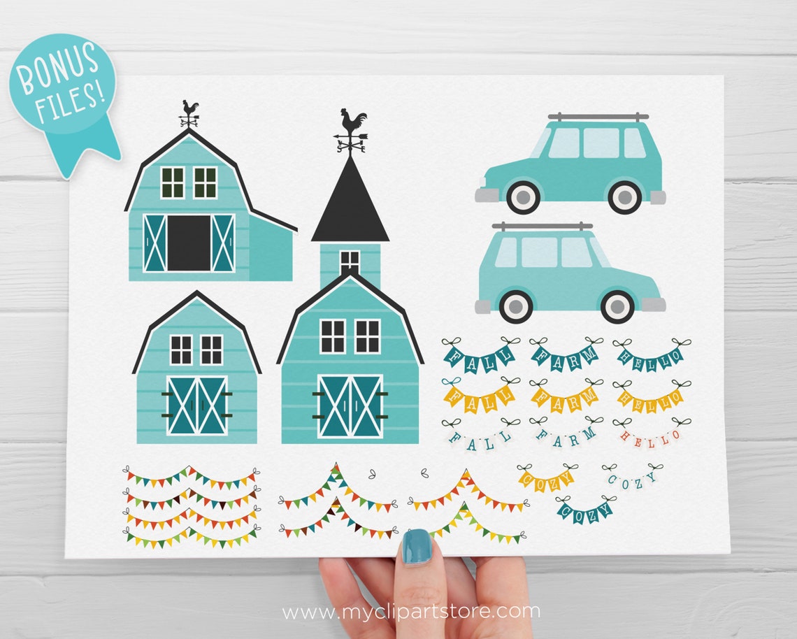 Farmhouse Clipart, Sunflower Farm, Fall Autumn Flowers, Thanksgiving ...