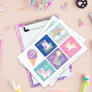 Unicorn Inspirational Note Cards for Kids: Rainbow Affirmations ...