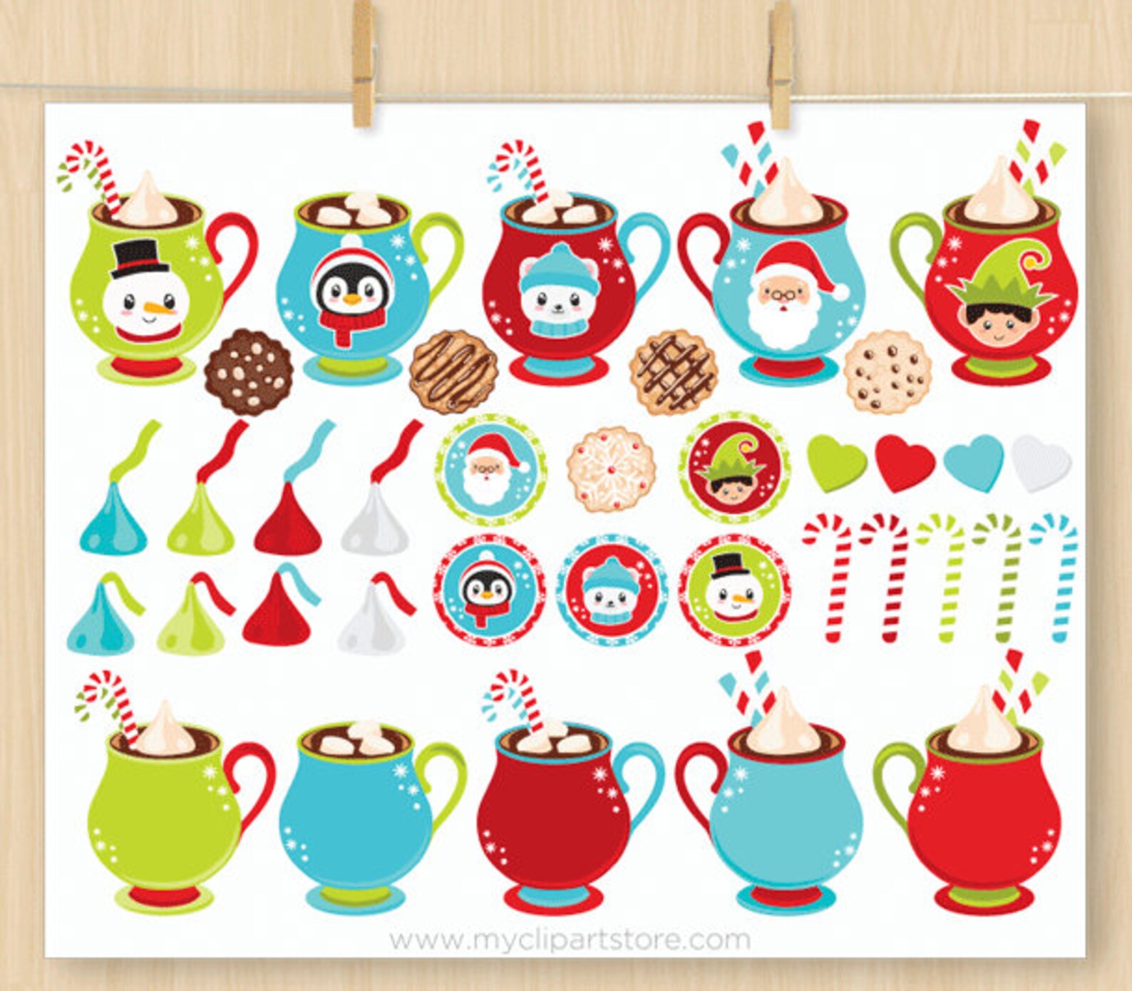 Christmas Hot Chocolate Mini Bundle Santa Snowman Elf | Etsy