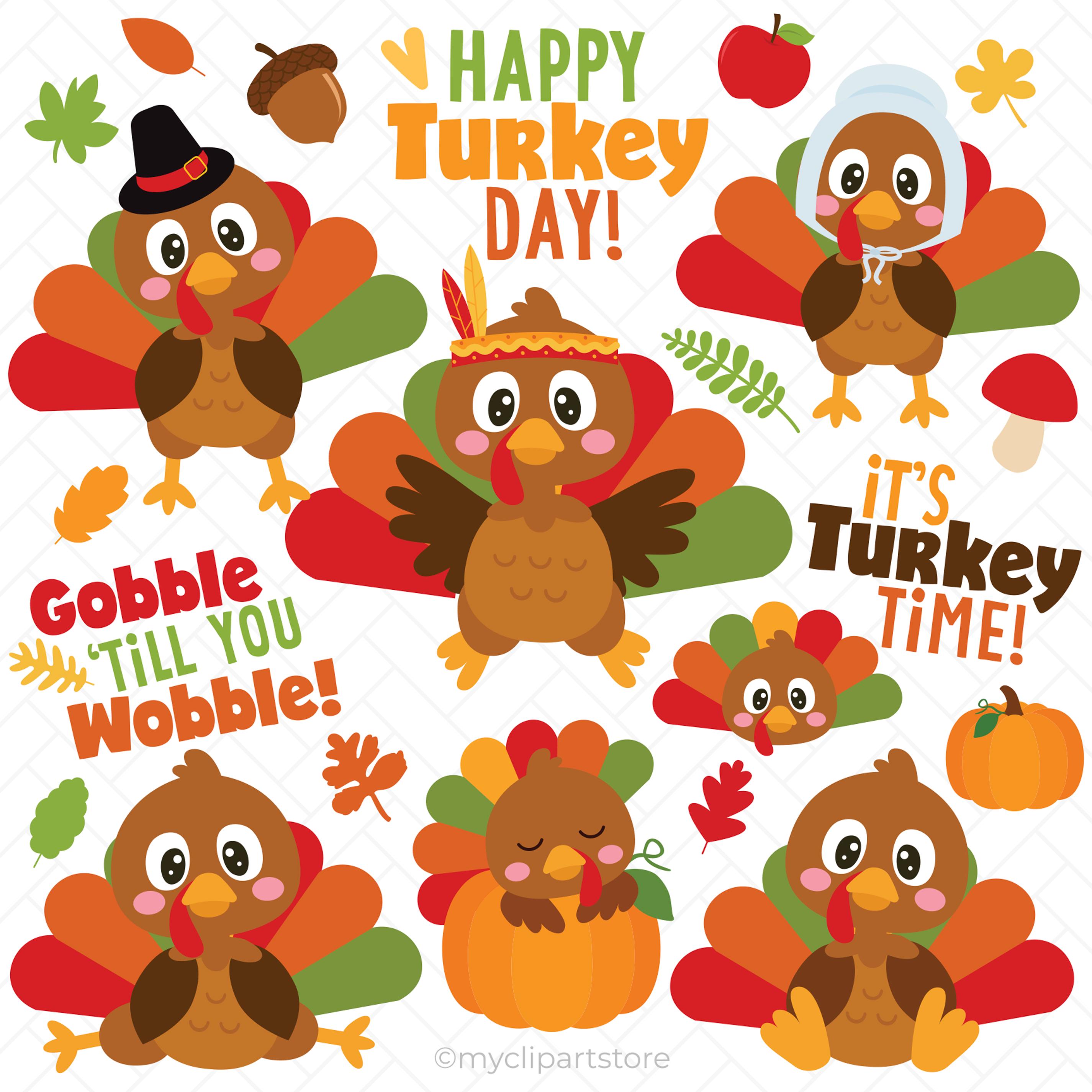 Thanksgiving Turkey Clipart: Cute Turkey Svg Thanksgiving, Turkey Day ...