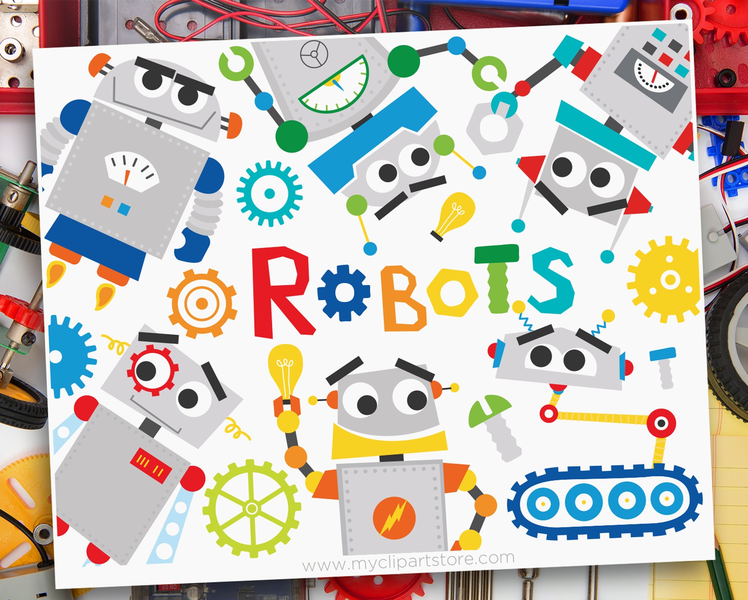 Robot Svg Cute Robots Clipart Robotics Clip Art Stem - Etsy