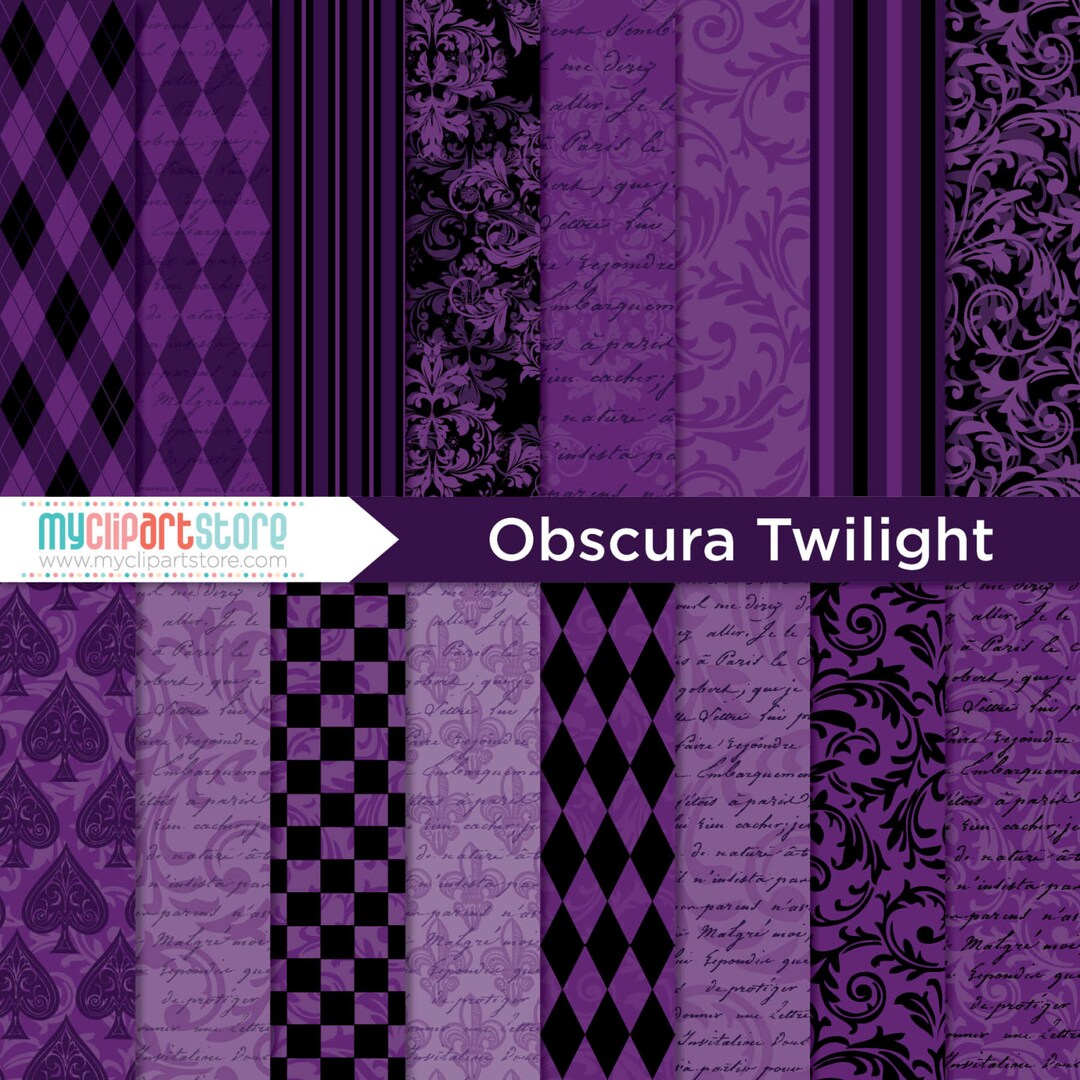 Digital Paper - Obscura Twilight, Purple, Gothic, Vampire, Halloween ...