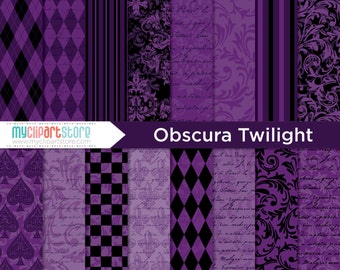 Digital Paper - Obscura Twilight, Purple, Gothic, Vampire, Halloween ...