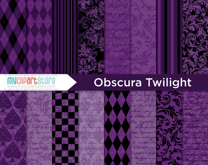 Digital Paper - Obscura Twilight, Purple, Gothic, Vampire, Halloween ...