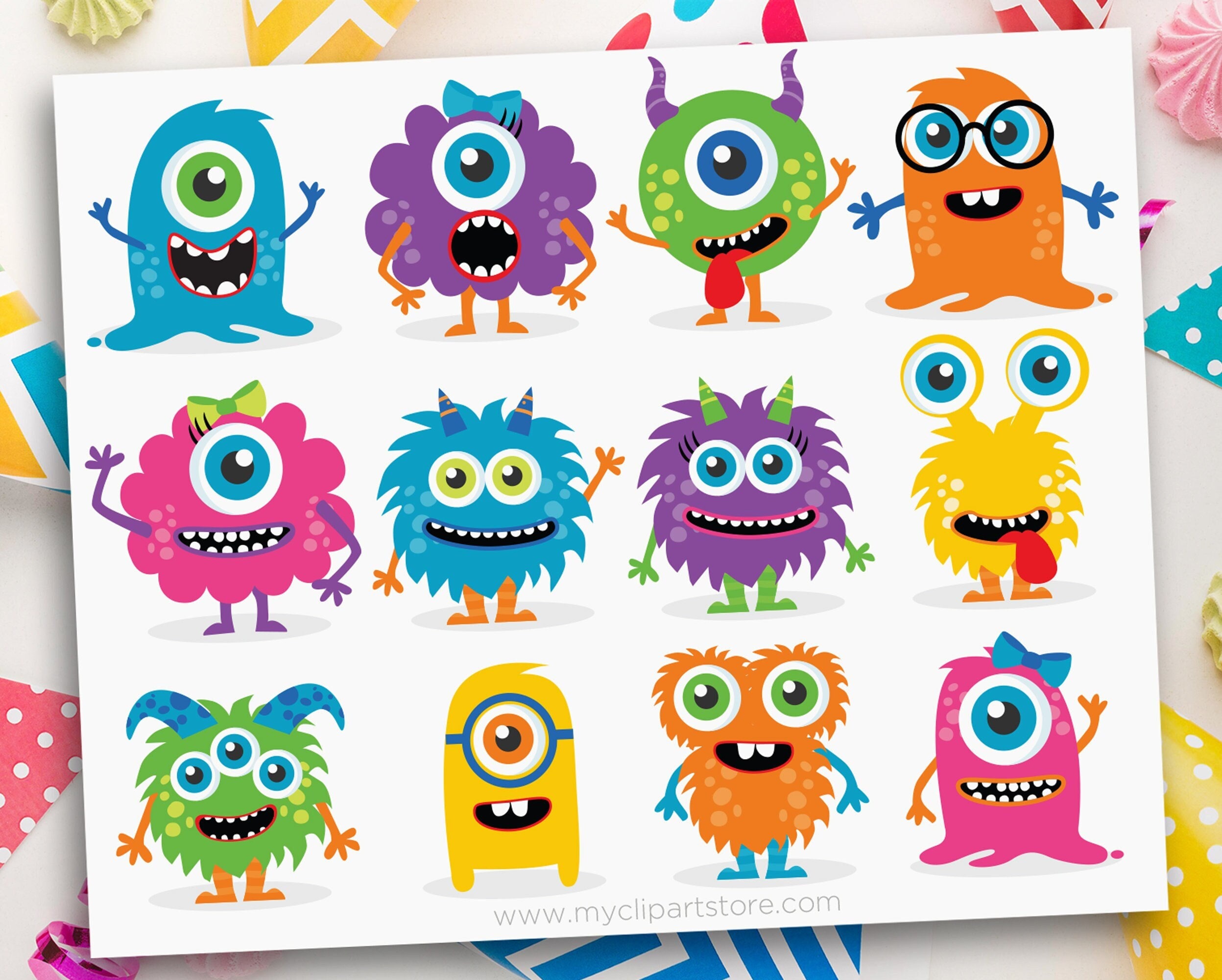 Cute Birthday Monster Clipart