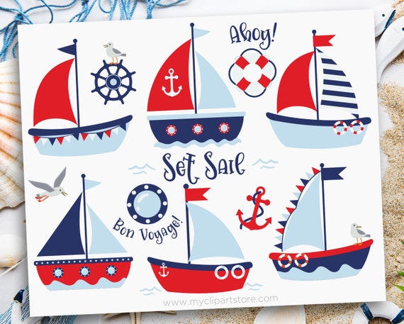 Sailboat Clipart (Boy), Summer Clipart, Nautical svg - Digital Download ...