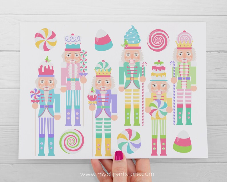 Candyland Nutcracker Clipart: Christmas Candy SVG, EPS, PNG (digital ...
