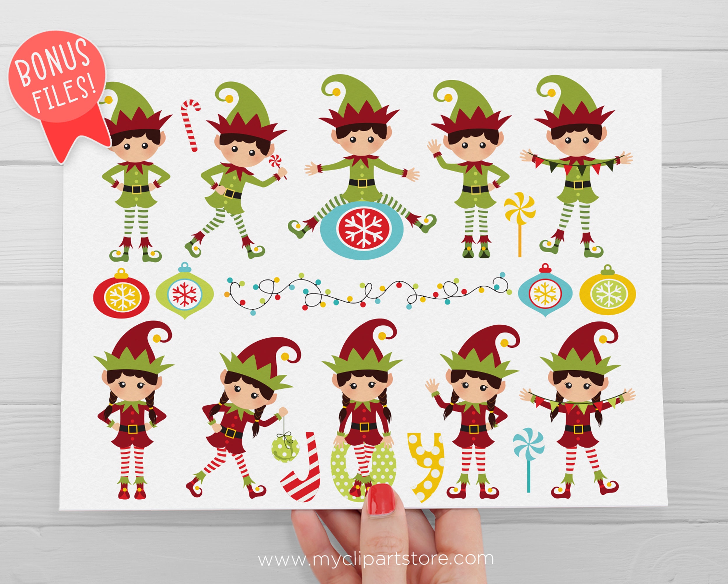 Christmas Clipart Elves Clipart Elf Svg Santa's - Etsy
