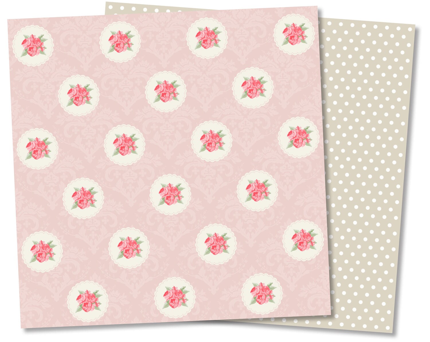 Digital Paper Vintage Rose Damask Scrapbook Paper Digital - Etsy