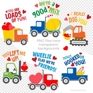 Valentine's Day Construction Clipart, Vehicles, Transportation, Digger ...