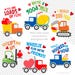 Valentine's Day Construction Clipart, Vehicles, Transportation, Digger ...