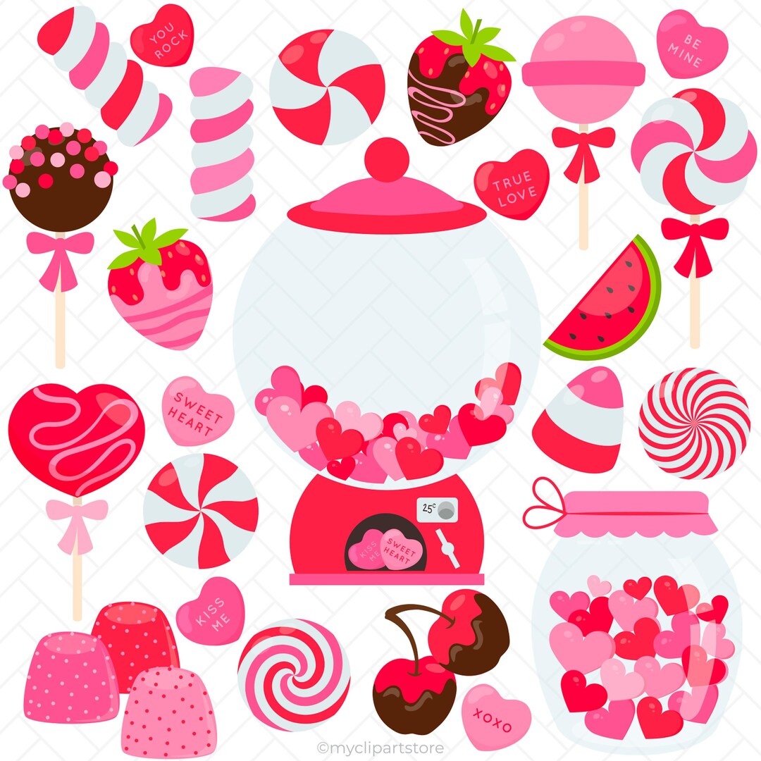 Valentine Candy Clipart, Peppermint, Candy Shop, Sweetheart, Candy ...