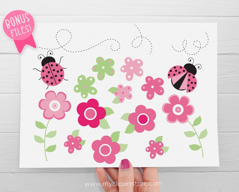 Pink Ladybug Clipart Bundle: Ladybird SVG, PNG, EPS (digital Download ...