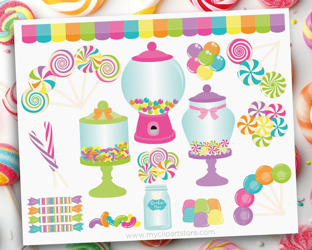 Candyland Clipart Bundle: Sweet Shop Graphics (digital Download) - Etsy