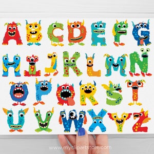 Monster Alphabet Clipart, Monster svg, Monster Letters, Monster ...