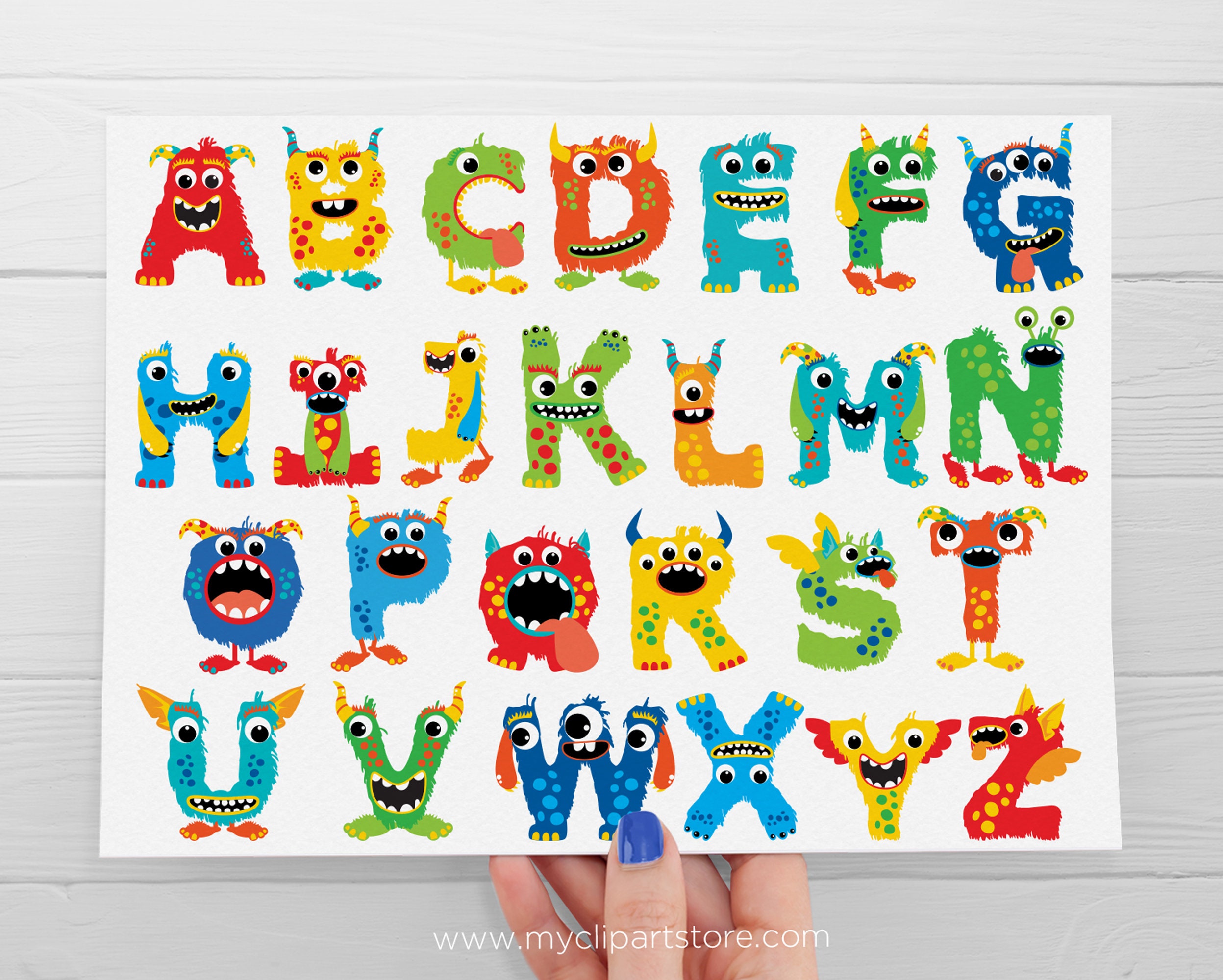 Monster Alphabet Clipart Monster Svg Monster Letters - Etsy Australia