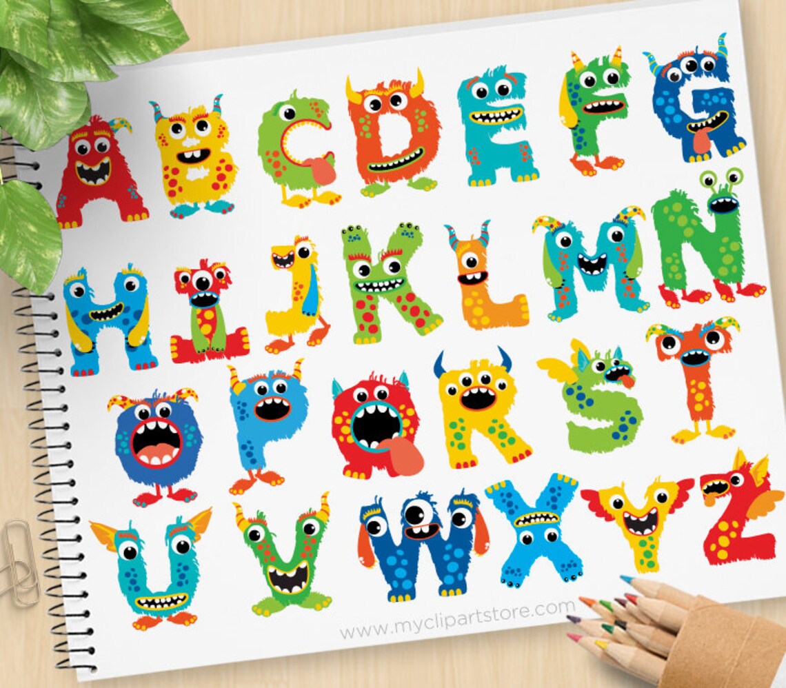 Clipart Bundle Monsters / Monster Alphabet Party Primary | Etsy