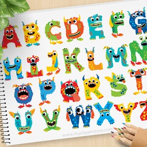 Clipart Bundle Monsters / Monster Alphabet Party Primary | Etsy