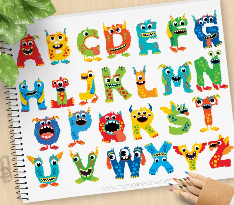Clipart Bundle Monsters / Monster Alphabet Party Primary - Etsy