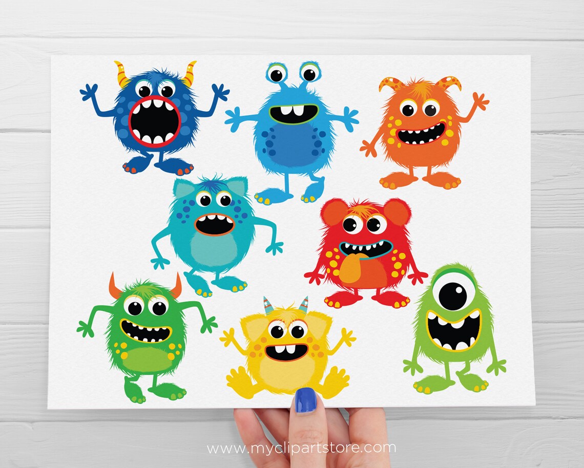 Cute Monster Clipart Monster Birthday Monster Svg Monster - Etsy