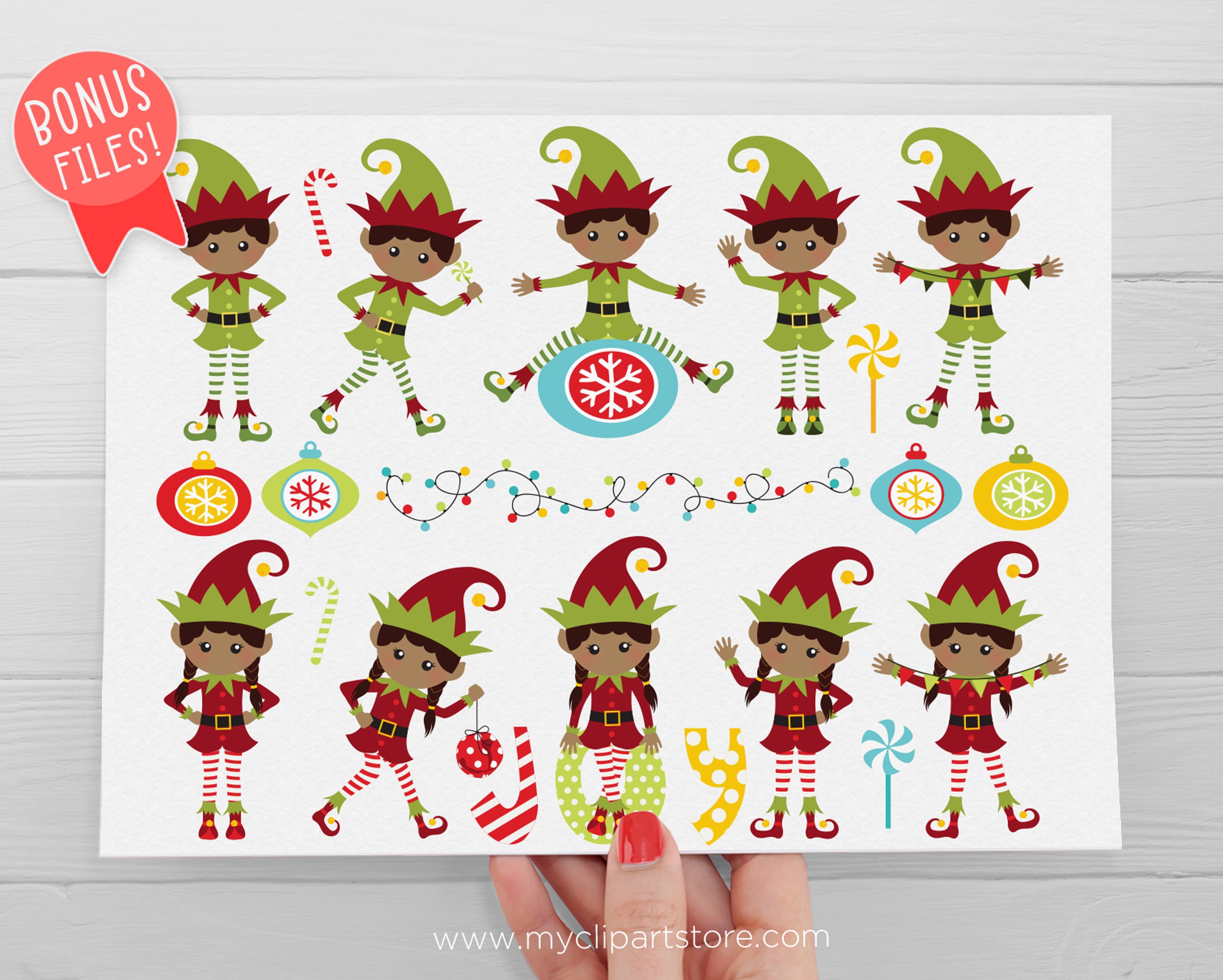 Christmas Clipart Elves Clipart Elf Svg Santa's - Etsy