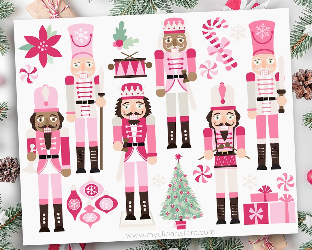Nutcracker Clip Art, Sugar Plum, Christmas Candy Clipart, Pink ...