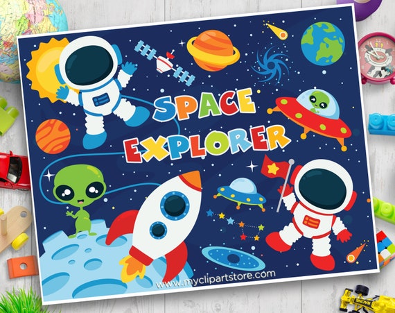 Space Explorer Clipart, Outer Space Adventures, Galaxy, Astronaut ...