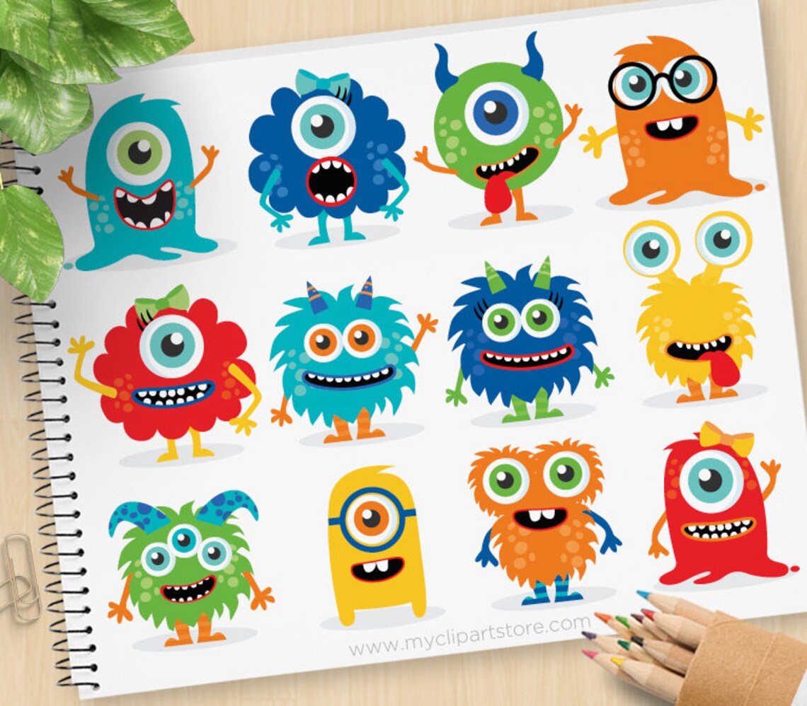 Clipart Bundle Monsters / Monster Alphabet Party Primary | Etsy