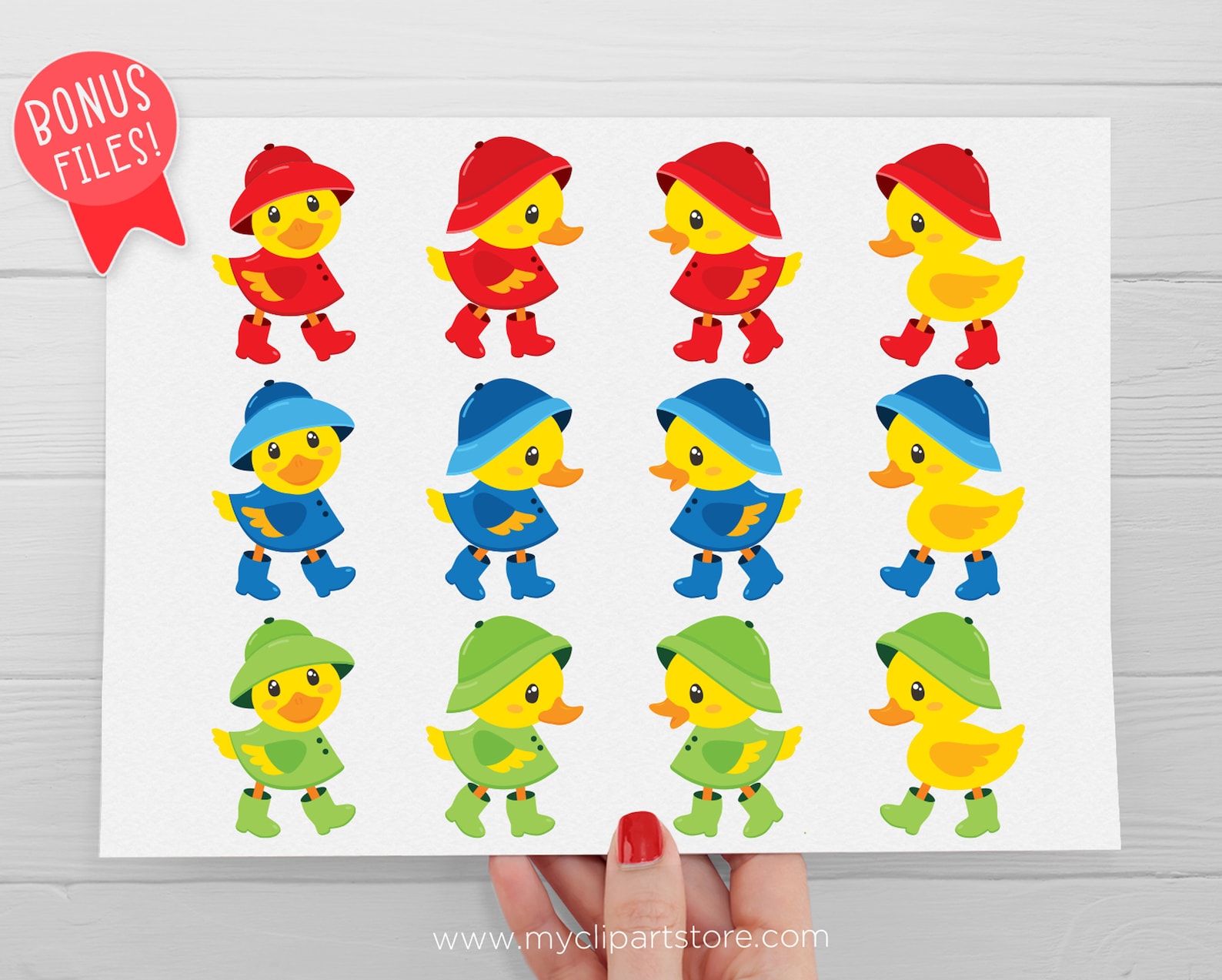 Rainy Day Duck Clipart, Rubber Ducky, Umbrella, Rainbow, Weather, April ...