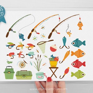 Gone Fishing Clipart Bundle, Father's Day, Fisherman, Fishing Rod ...