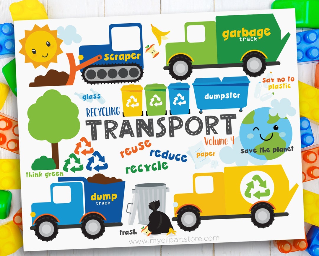 Recycle Vehicles Clipart, Garbage Trucks, Dump Truck Svg, Zero Waste ...