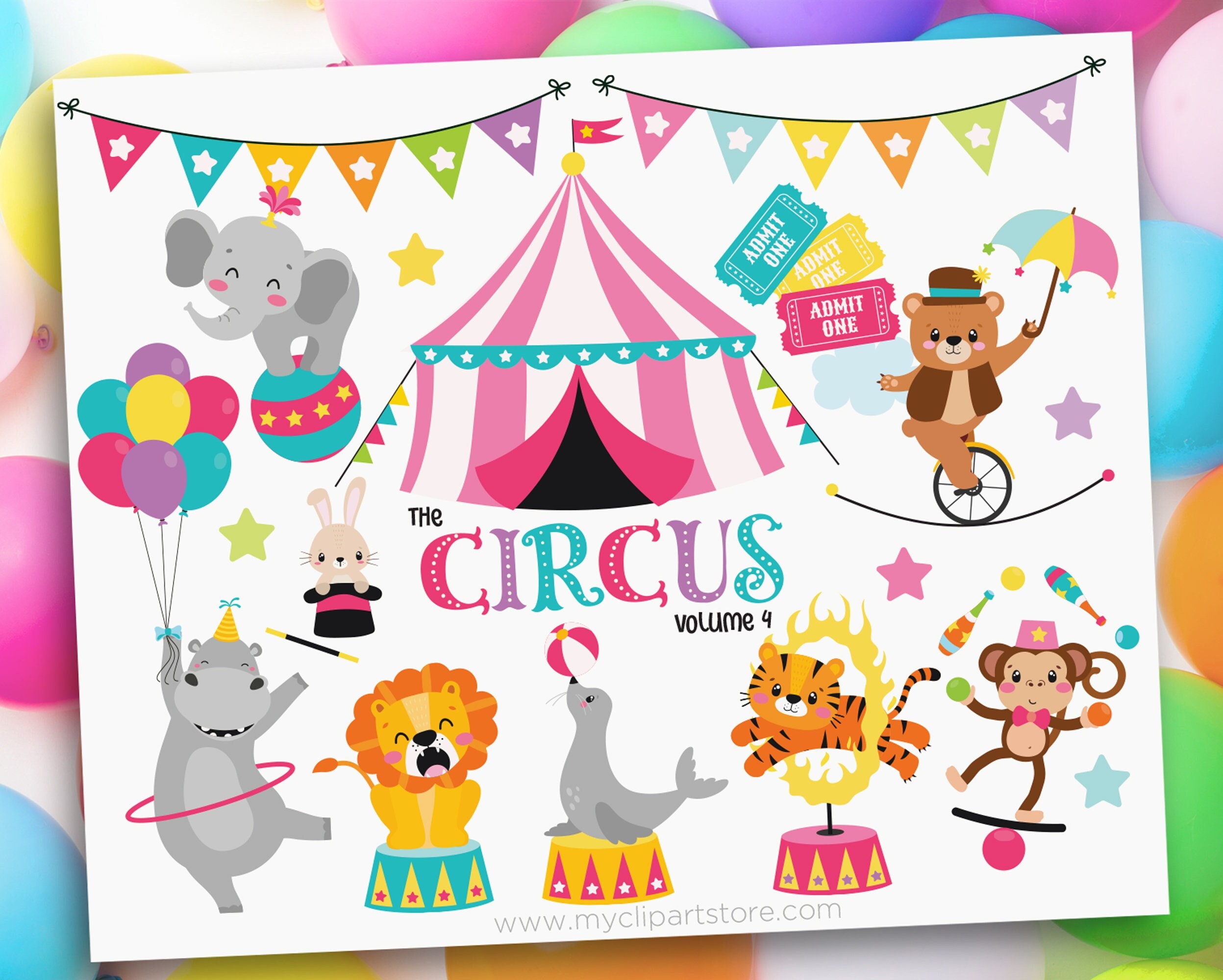 Pink Circus Tent Clip Art