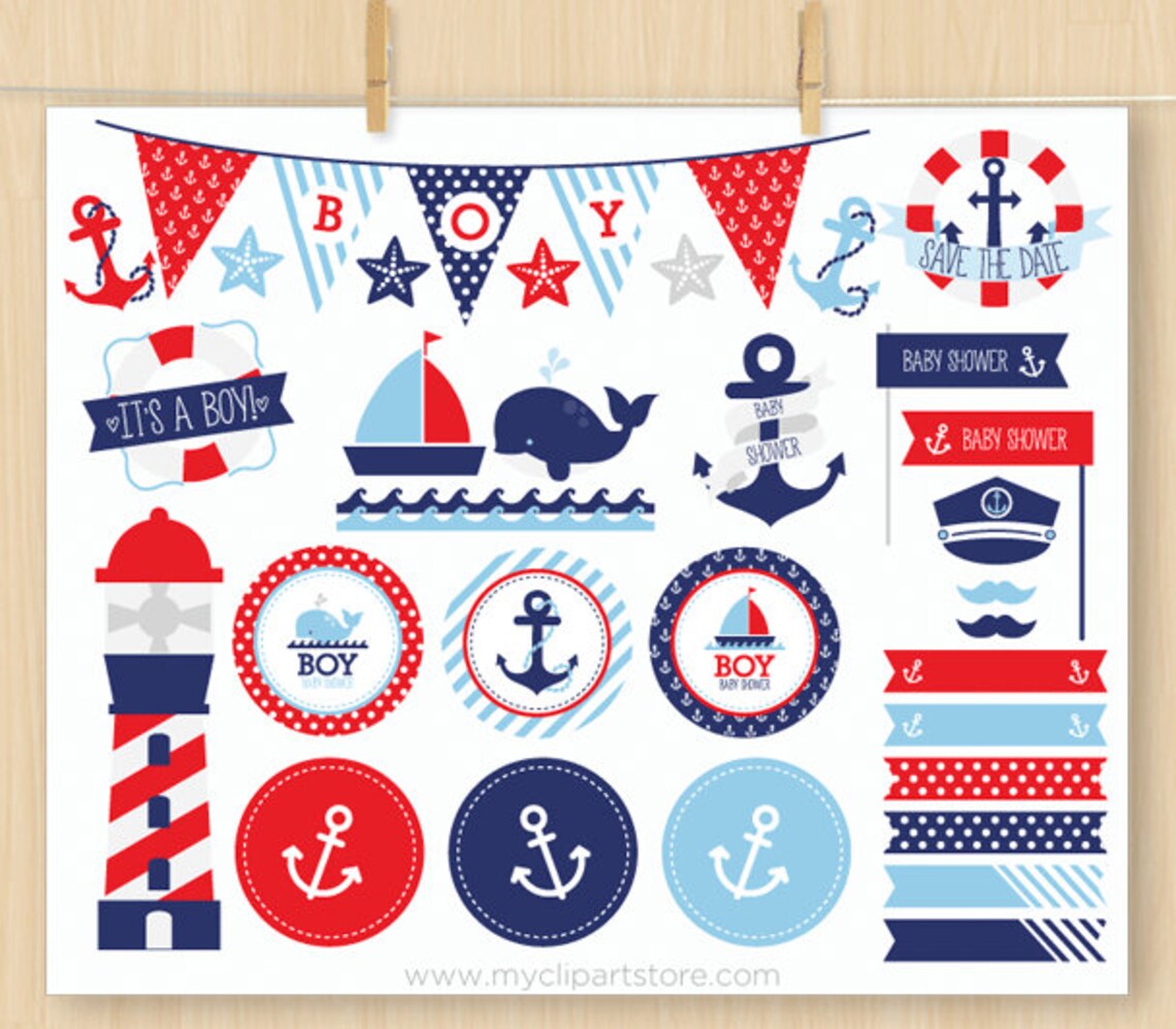 Nautical Clipart Bundle boy Sail Boat SVG Summer Clipart - Etsy