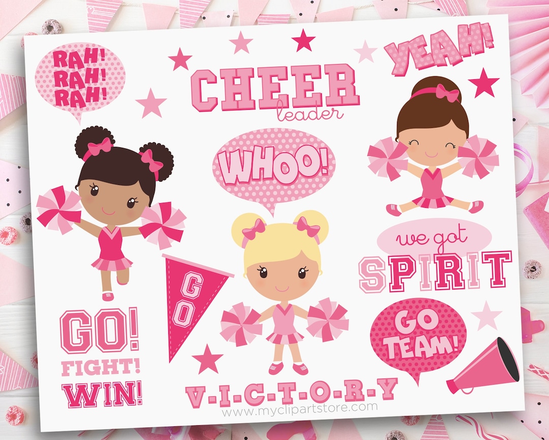 Little Cheerleader Svg, School Clipart, Cheer Team Clipart - Digital ...