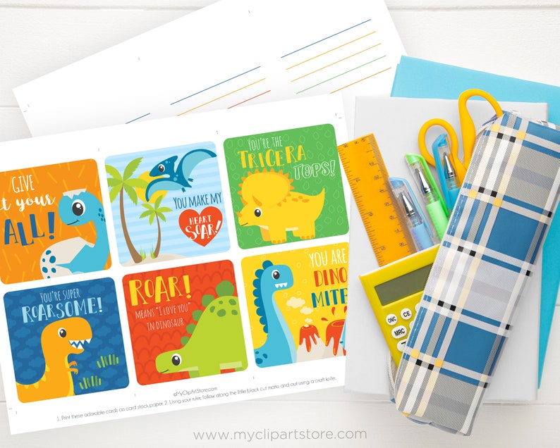 Dinosaur Positivity Note Cards for Kids Affirmation | Etsy