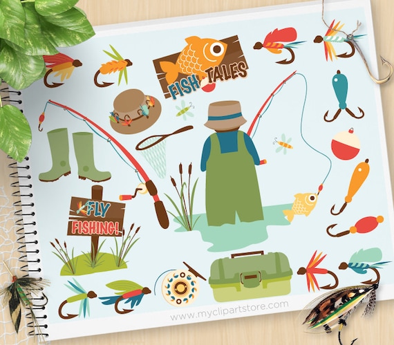 Fly Fishing Clipart, Father's Day, camping, gone fishing, daddy, dad ...